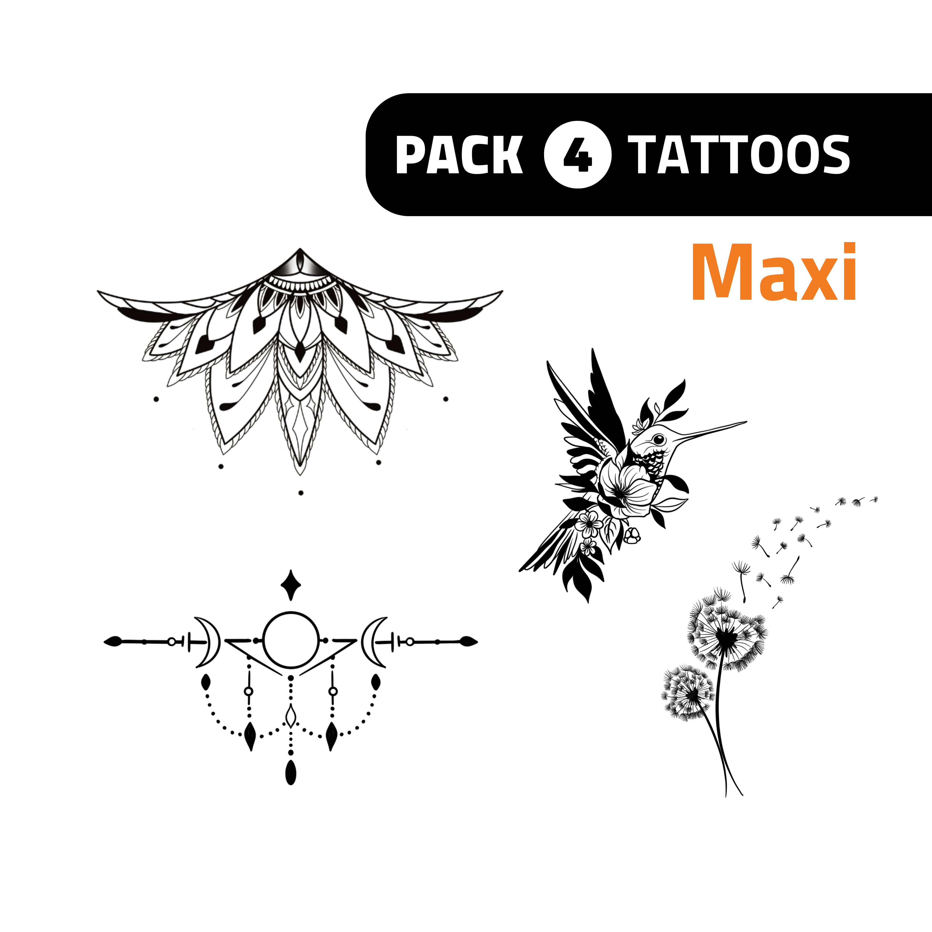 Pack de 4 tatouages été maxi | The Flash Tattoo